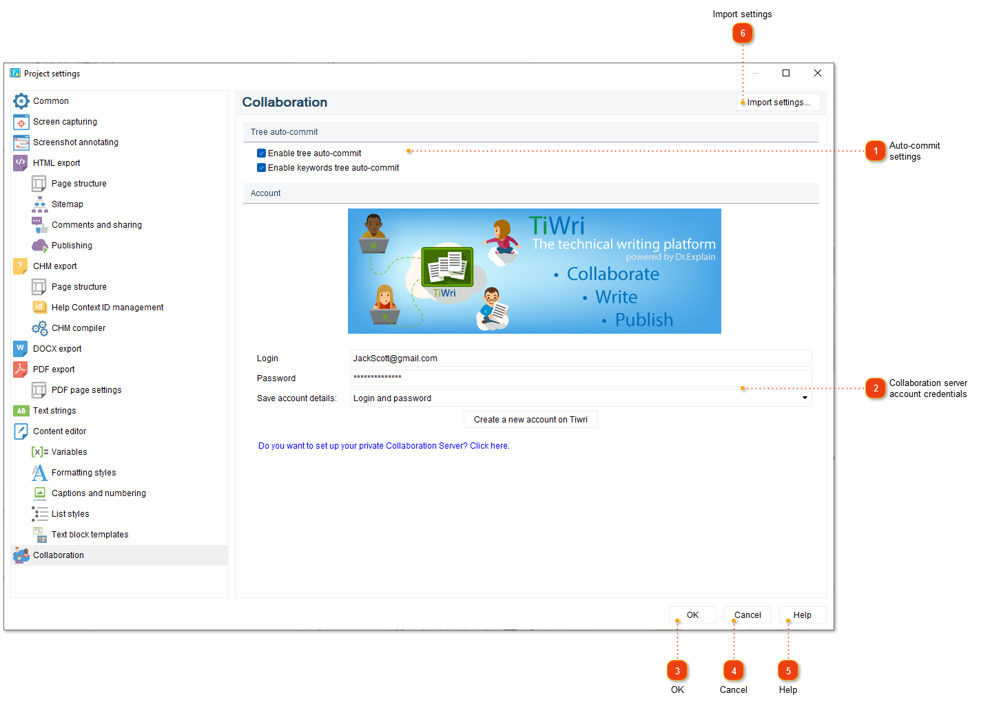 Collaboration settings