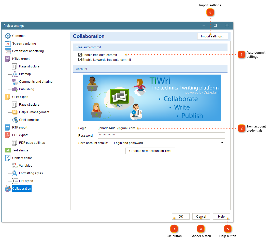 Collaboration settings