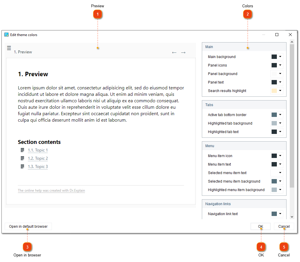 Editing theme colors
