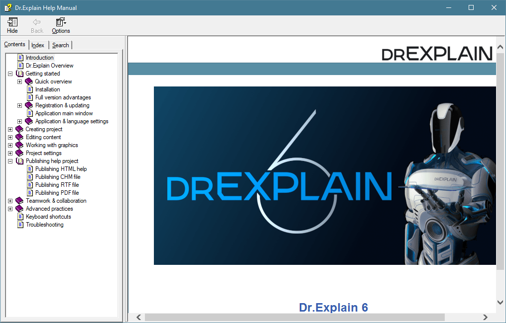 Création de fichiers d'aide CHM - Fonctionnalités principales de Dr.Explain